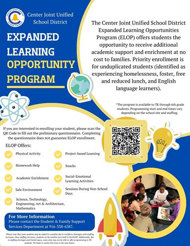 Center JUSD - Expanded Learning Opportunities Program (ELOP)